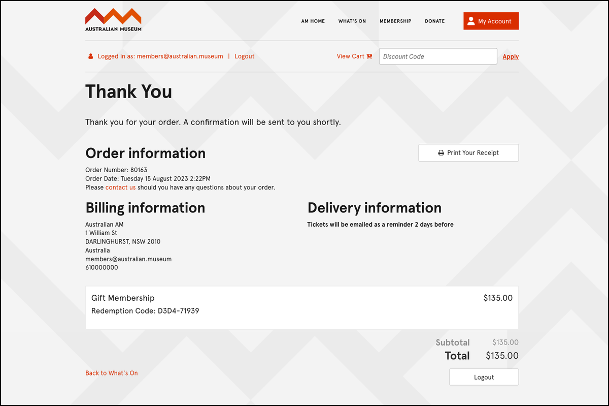 Gift Membership - The Australian Museum