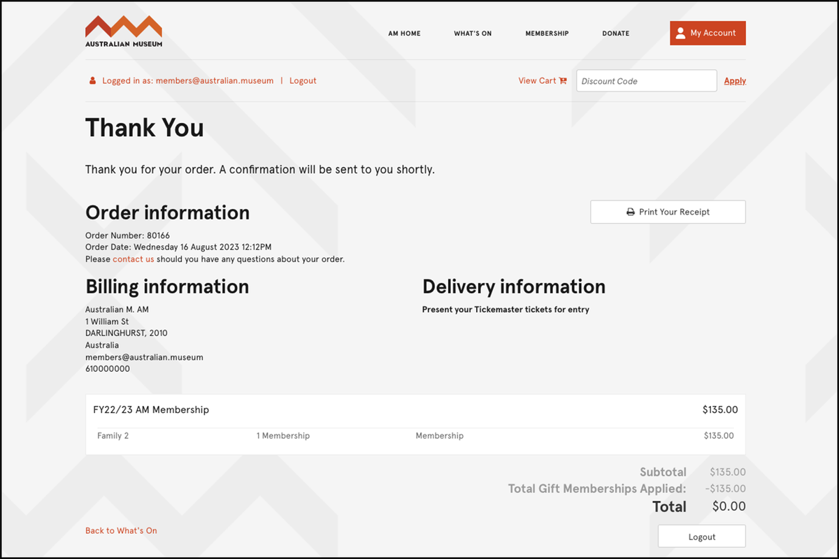 Gift Membership - The Australian Museum